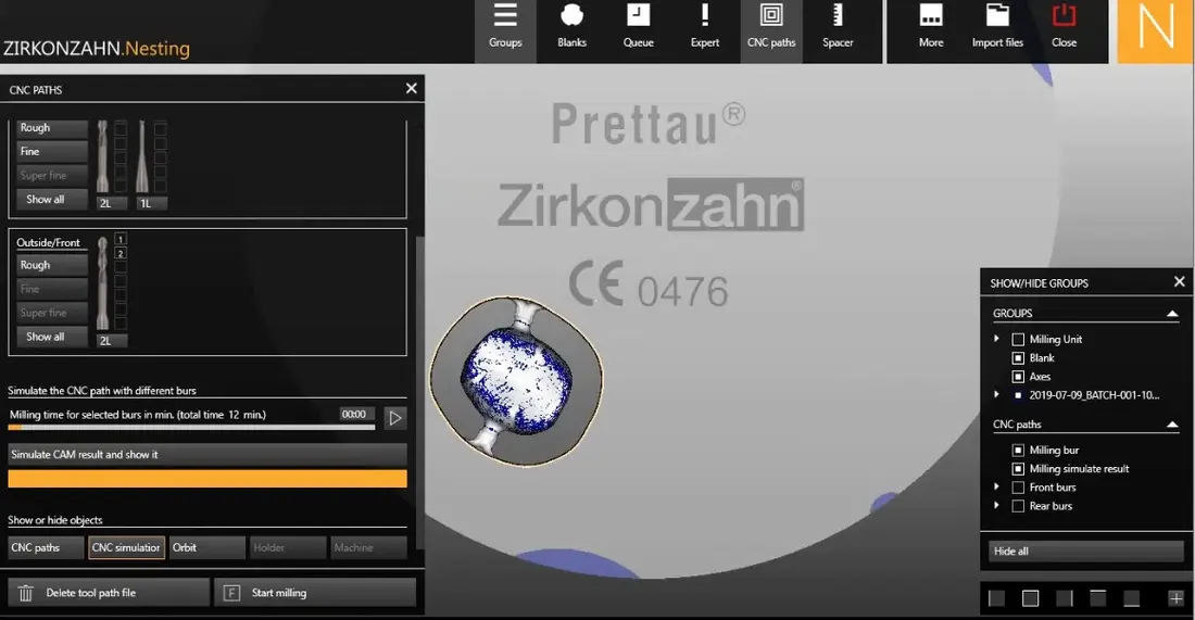 Zirkonzahn.Nesting - ZZ for CAD CONFIG - Damas Wiki