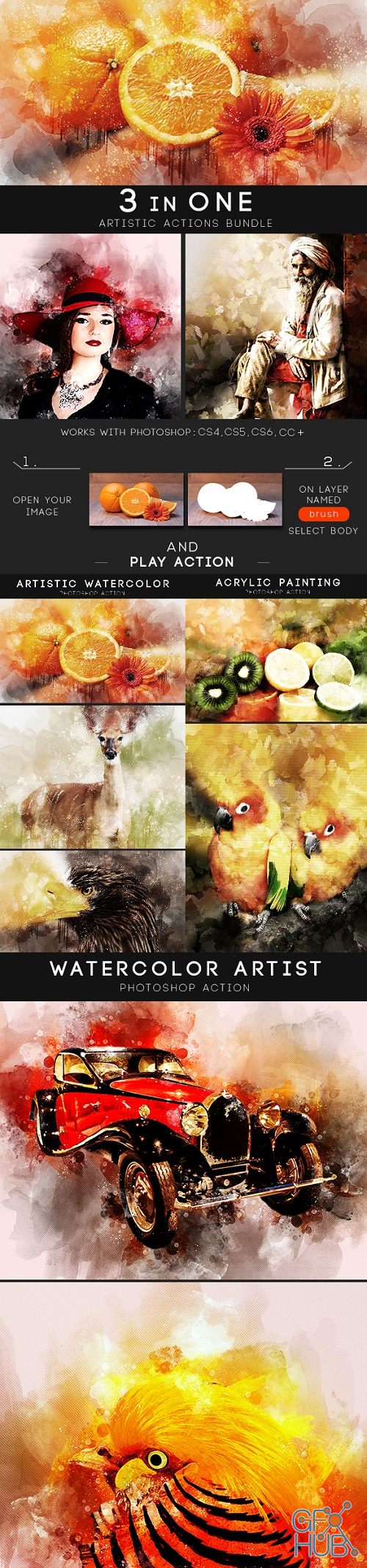 Graphicriver - 3 In One Photoshop Actions Bundle V1 - Damas Wiki