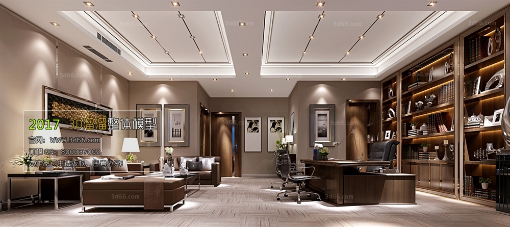 Office & Meeting & Reception Room 3D model 087-B postmodern style 3d66 ...