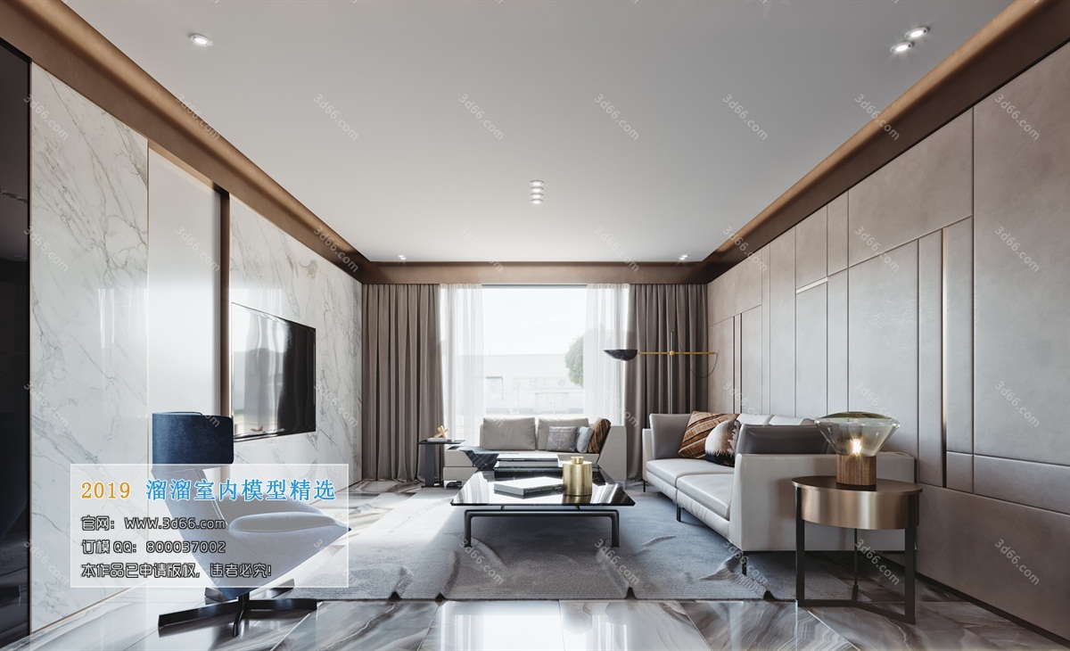 Living room 3D model A001 style 169 3D66-2019 - Damas Wiki