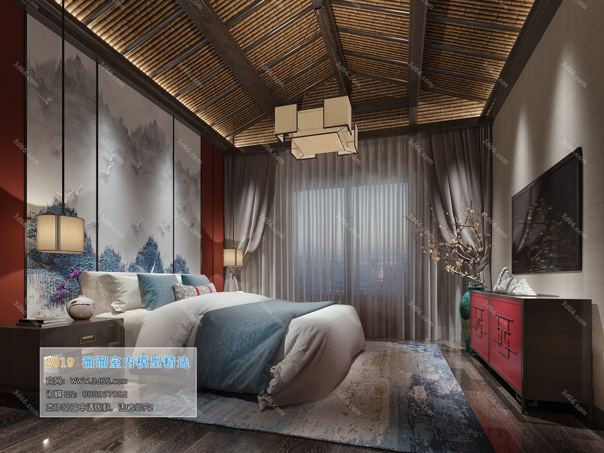 Bedroom 3D model A003 style 177 modern style 3D66-2019 - Damas Wiki