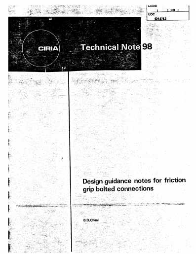 CIRIA TN98 Design Guidance Note For Friction Grip Bolted Connections ...